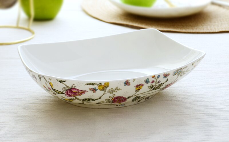 8 inch, real bone china flower deep salad bowl, po... – Vicedeal
