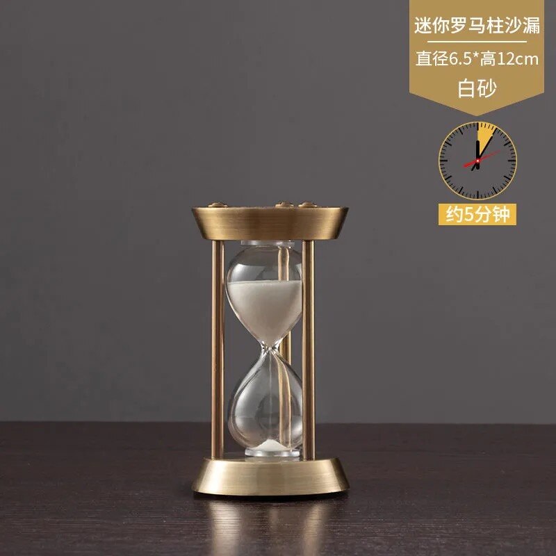 European Retro Metal Hourglass Sandglass Black San... – Grandado