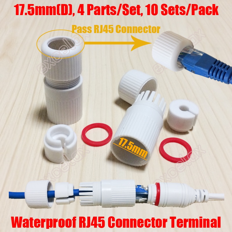 10 stk / parti indre 17.5mm færdige rj45 modulære... – Grandado