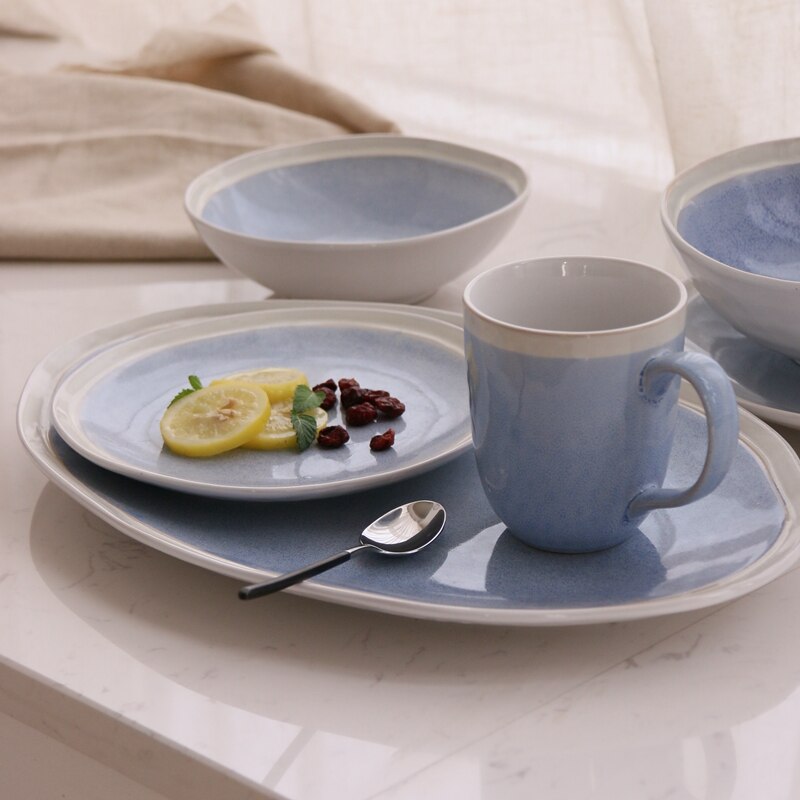 10 Inch Ceramic Dishes & Plates Blue Under Glazed ... – Grandado
