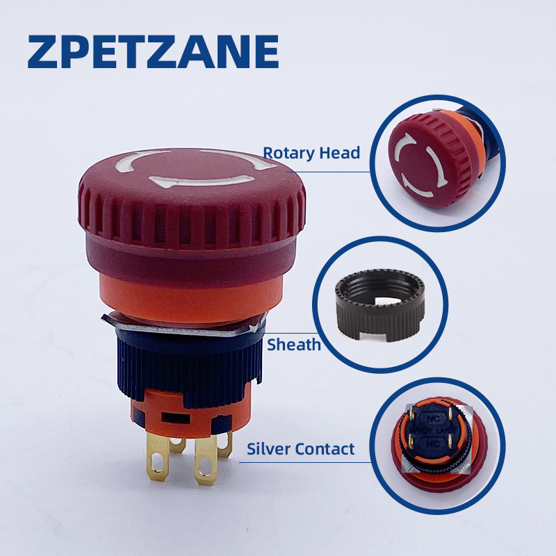 16mm Mounting Emergency Stop Rotary Button Switch ... – Grandado
