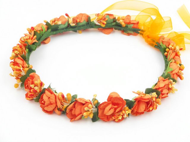 Bohemia Handmade Flower Crown Rustic Vintage Yello... – Grandado