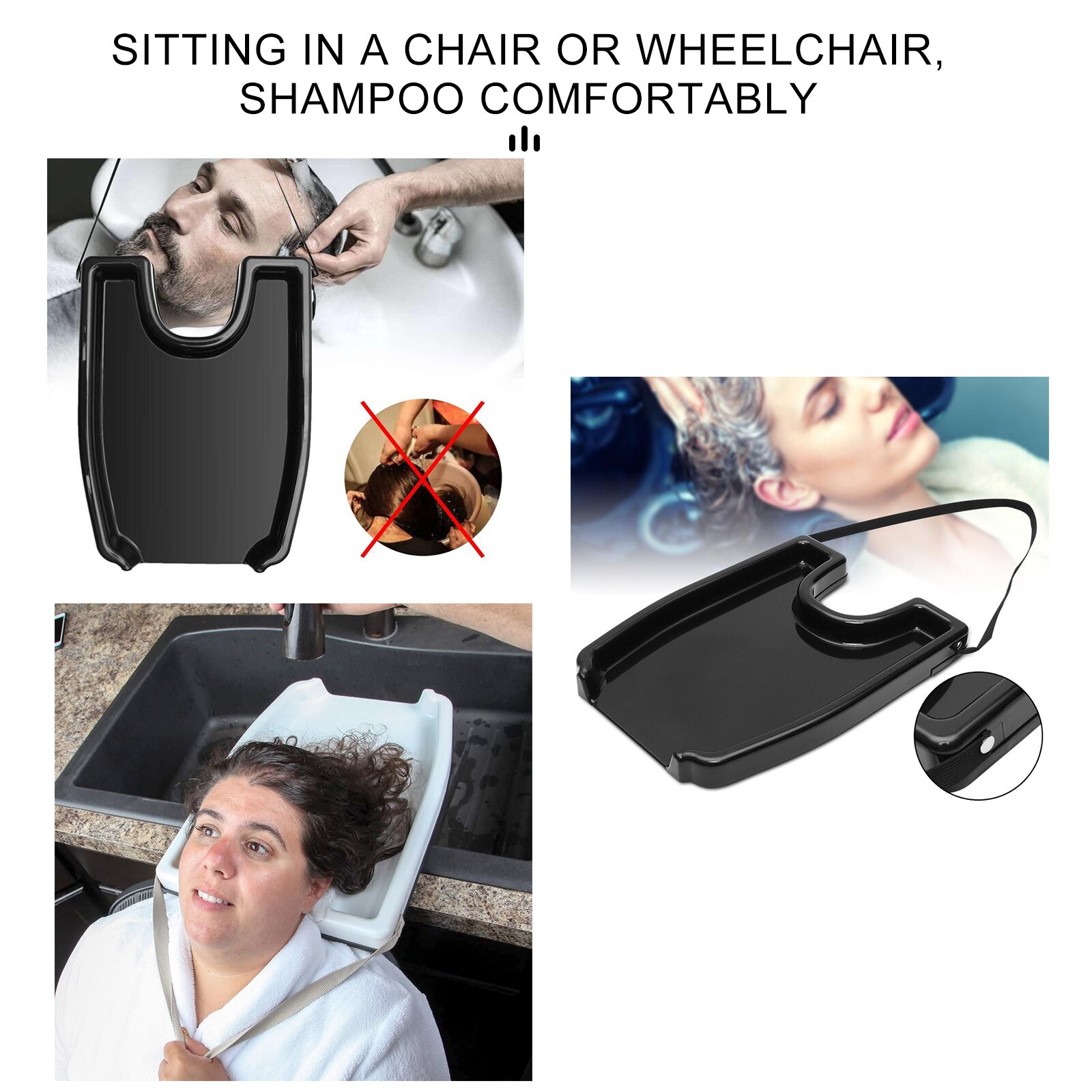 Portable Hair Shampoo Washing Tray Plastic Shampoo... – Grandado