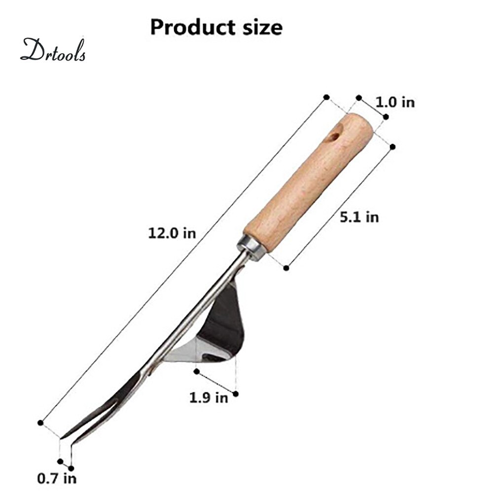 1Piece Manual Weeder Fork Stainless Steel Wood Han... – Vicedeal