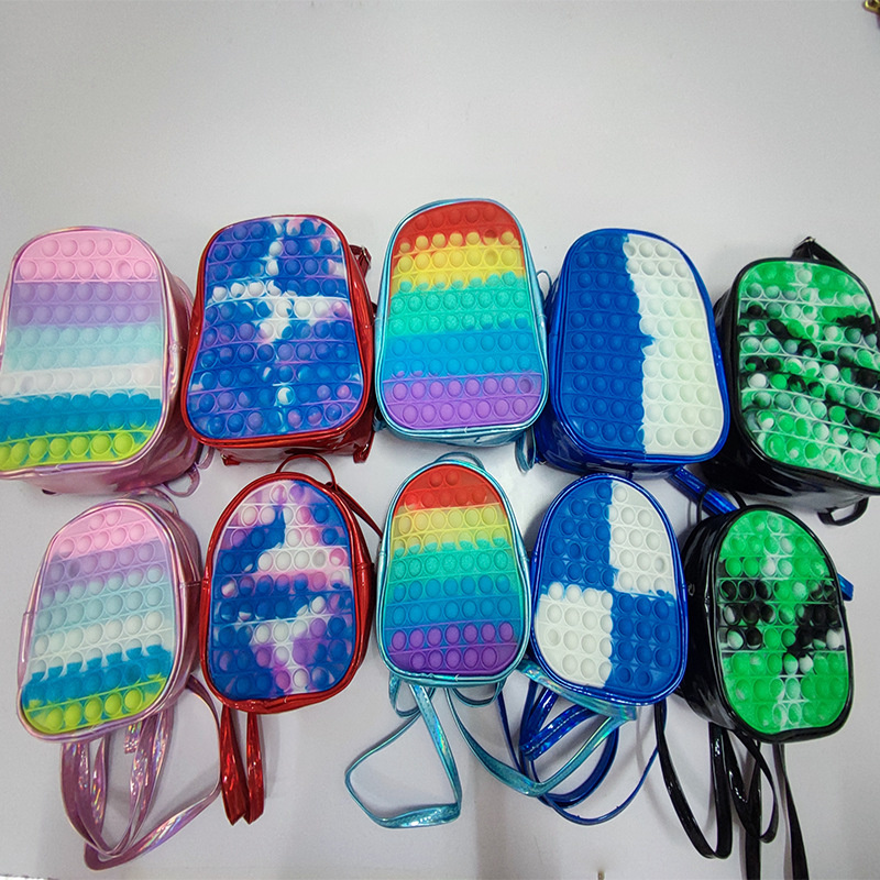 Popi Bag Children Color Silicone Backpack Push Pop... – Grandado