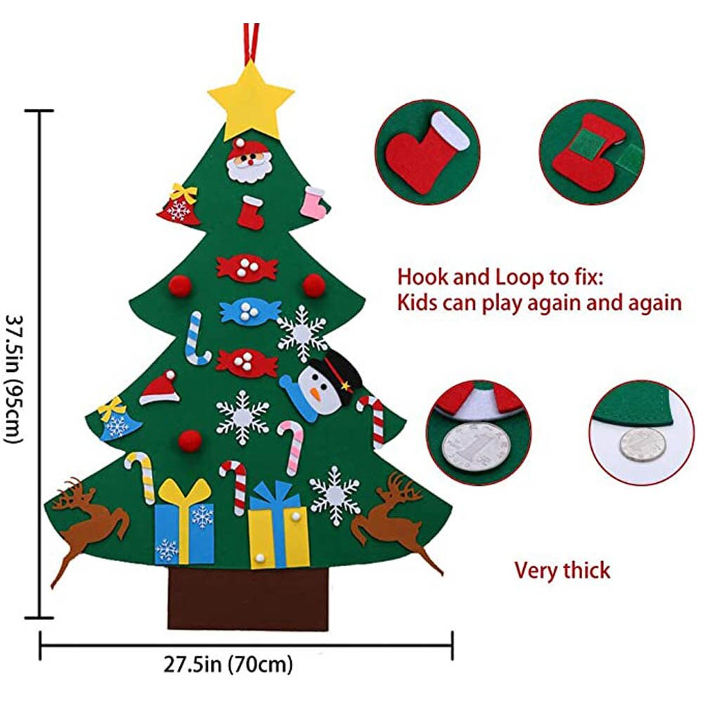 Felt Christmas tree set with 32 detachable decorat... – Grandado