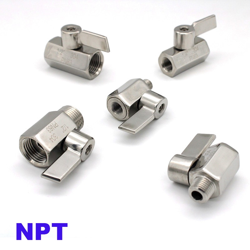 Mini kugleventil rustfrit stål håndtag 1/8 1/4 3/8... – Grandado