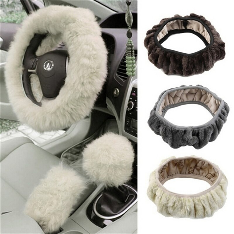 1Pc Long Plush Warm Fur Car Steering Cover Woolen ... – Grandado