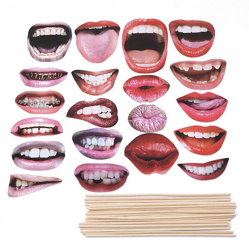 20pcs/pack Funny Lip Mouth DIY Photo Props Booth O... – Grandado