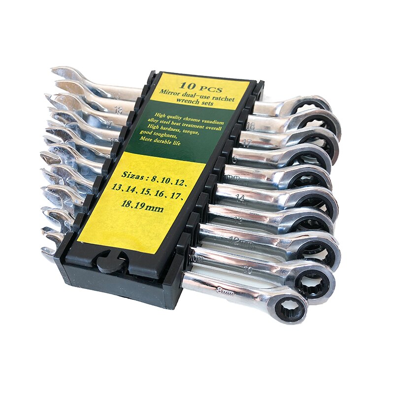 10 Pc Ratchet Combinatie Ratelsleutel Tool Set Voo... – Vicedeal