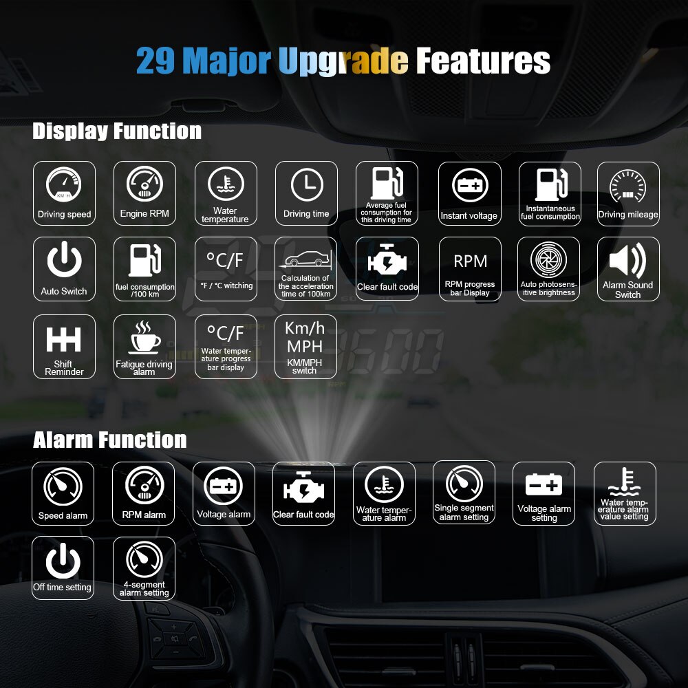 Head Up Display D5000 HUD Display Car HUD D5000 OB... – Grandado