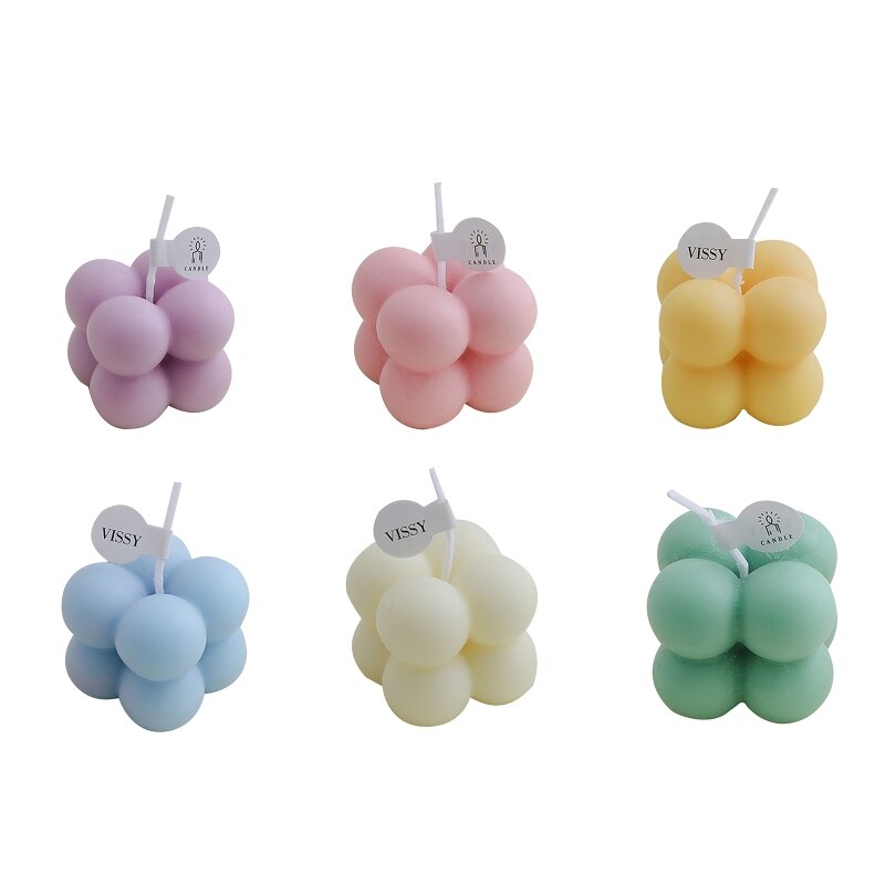 Small Scented Candle Mini Cube Bubble Shaped Wax C... – Vicedeal