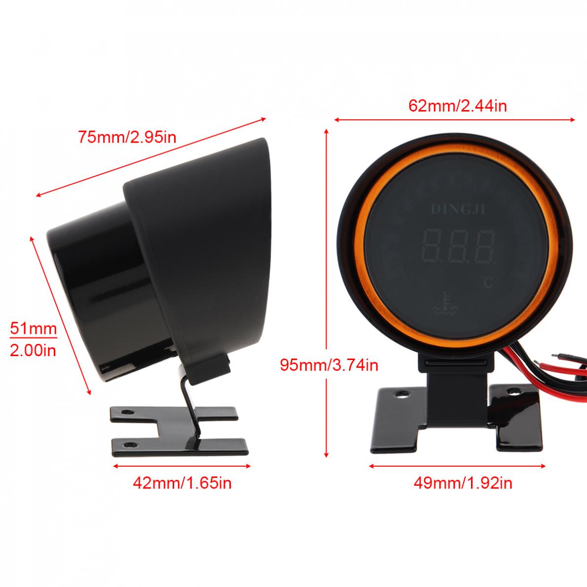 2 tum 52mm led display 12v universell vattentemper... – Vicedeal