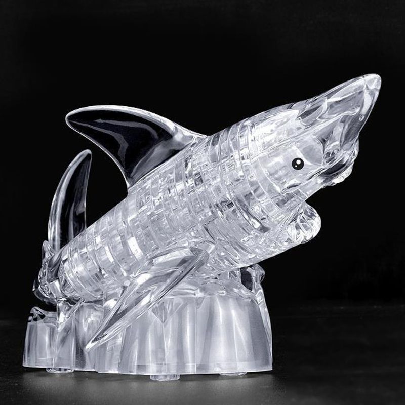 3D Crystal Shark Puzzle Assemble Jigsaw Adult Chil... – Grandado