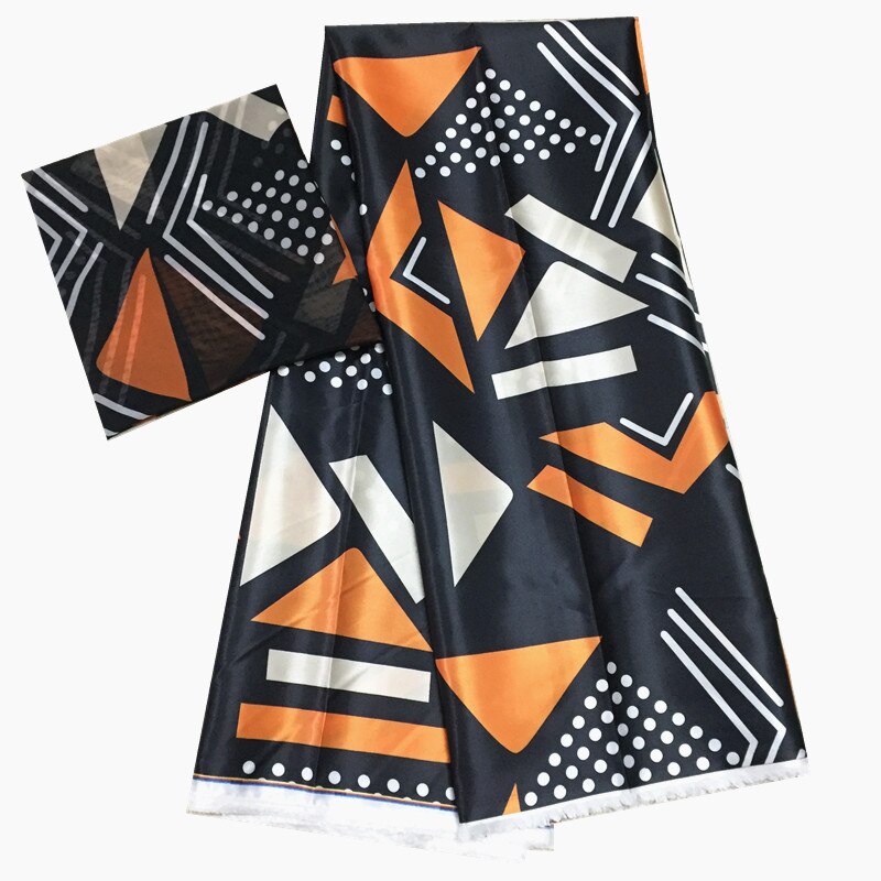 Silk wax African Print Fabric 6yards Nigerian Anka... – Grandado