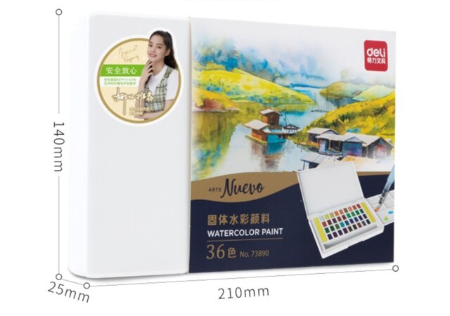 Deli 24/36 Kleur Professionele Solide Aquarel Verf... – Grandado