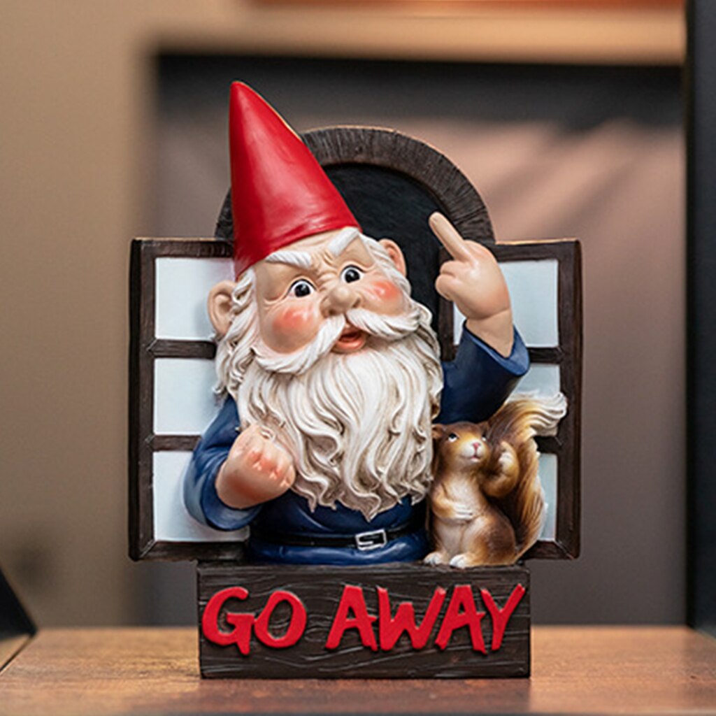 Wall Sculpture Garden Gnome Statue Outdoor Elf Out... – Grandado
