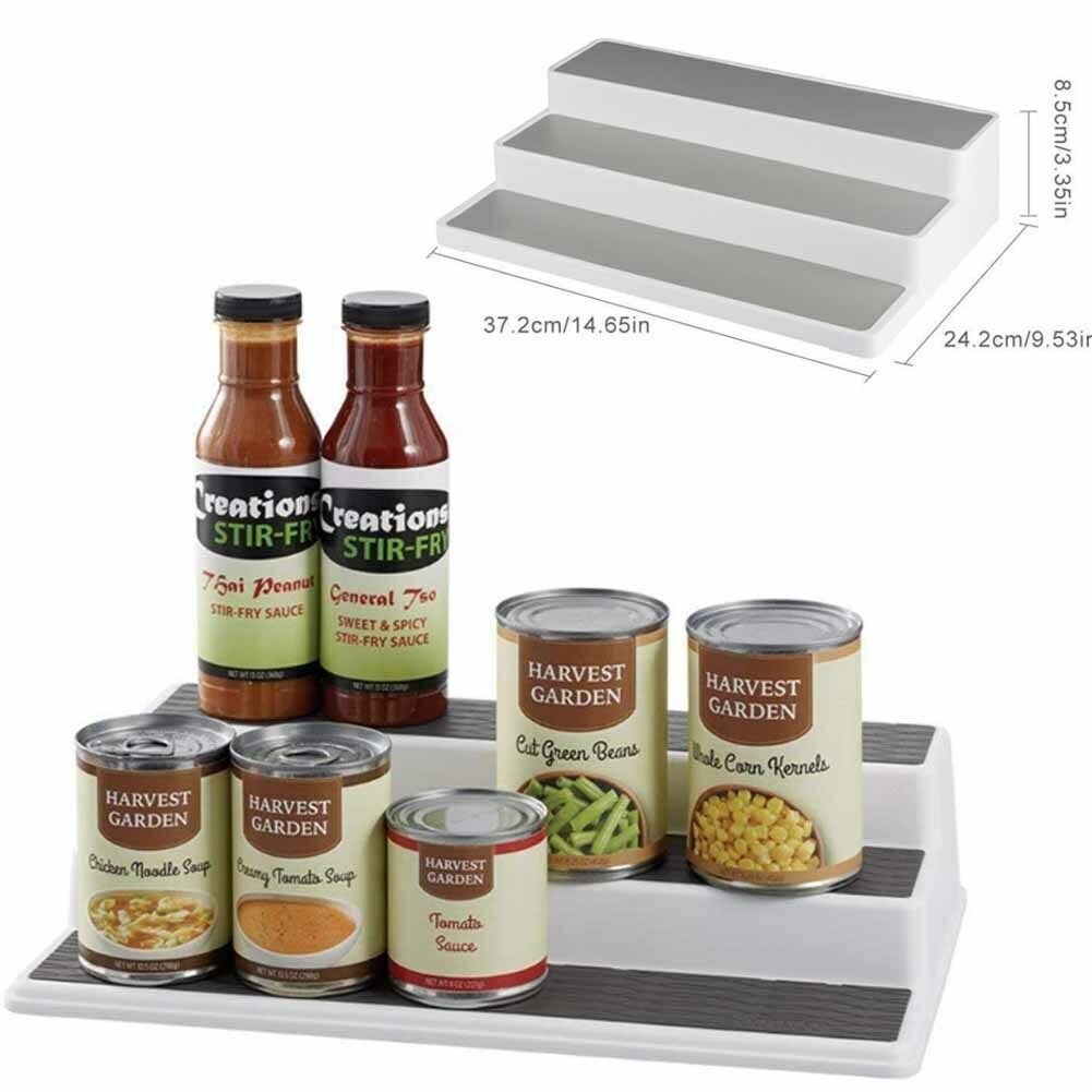 3 Tier Stair Step Cabinet Kitchen Spice Rack Jar S... – Grandado