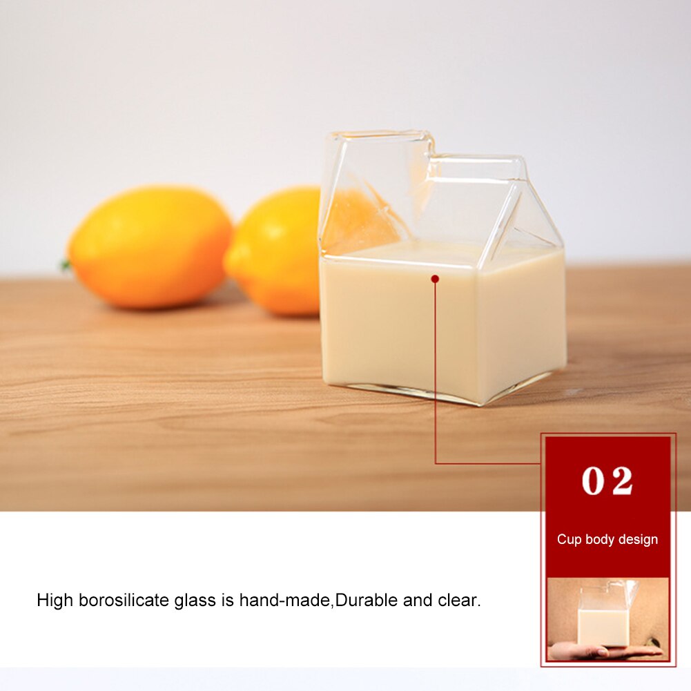Transparant Glas Melk Cup Oven Ontbijt Cup Vierkan... – Vicedeal