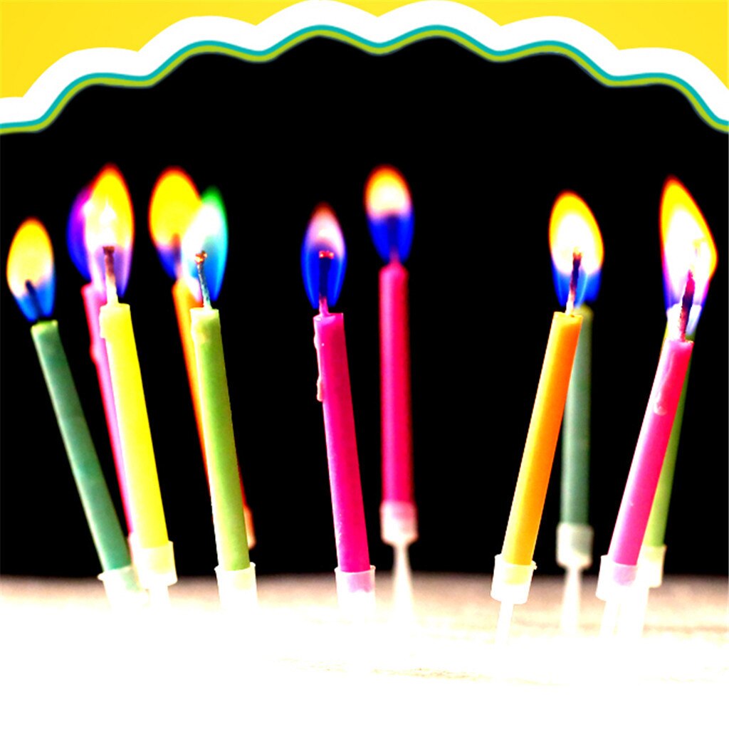 6pcs colored flame Happy Birthday Candle Party Fes... – Grandado