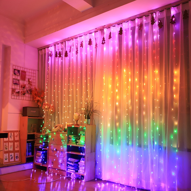 Thrisdar 3X2M 3X3M Rainbow Window Curtain Light Ch... – Vicedeal