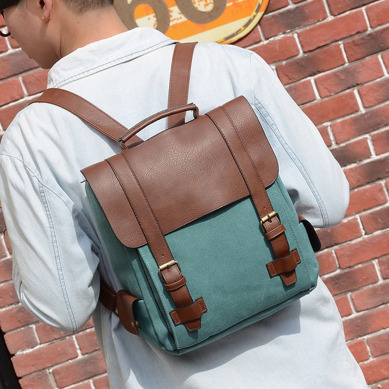 Women Backpack PU Leather School Bag Vintage Large... – Vicedeal