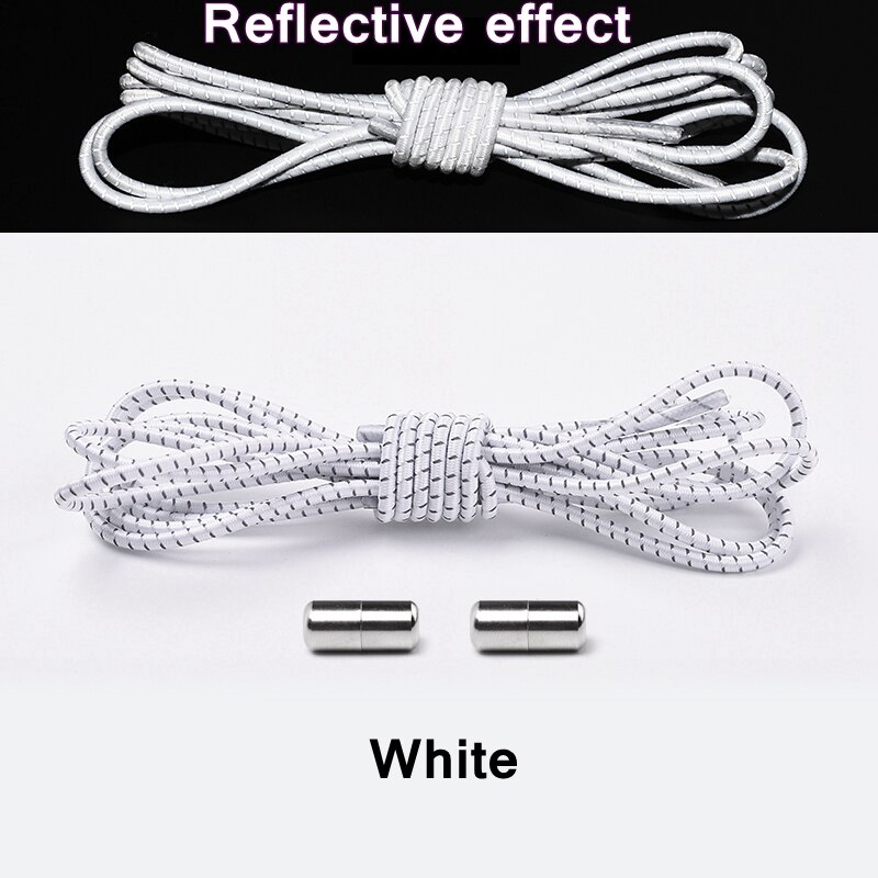 No Tie Shoelaces Reflective Elastic Shoelaces Meta... – Grandado