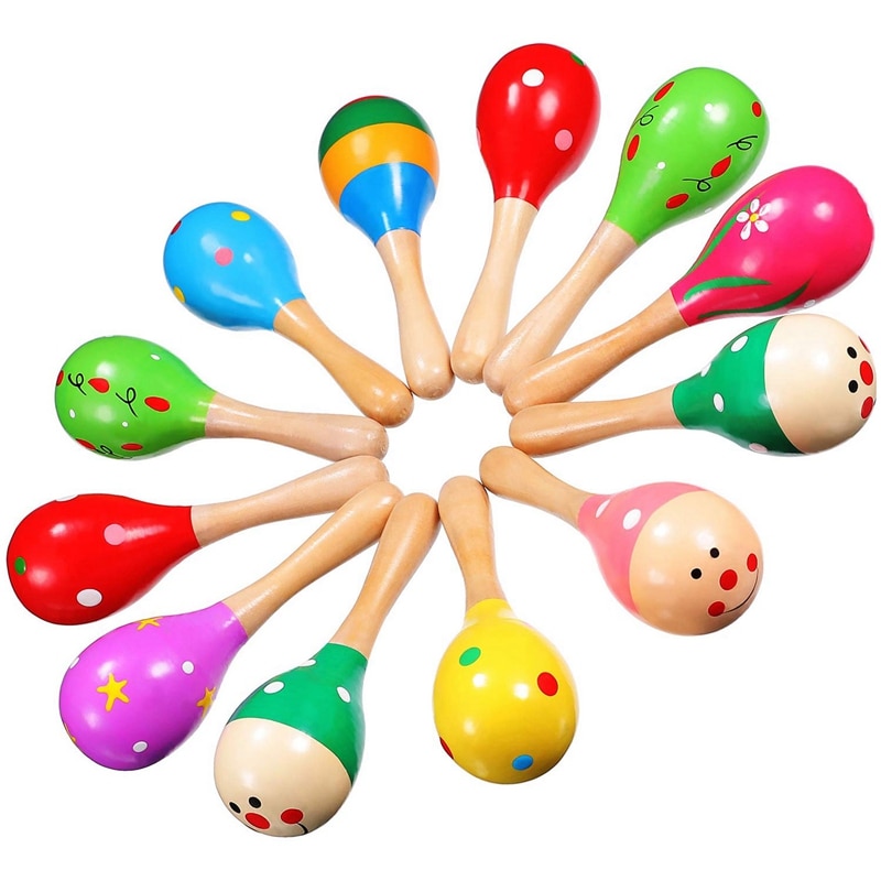 -12 Pieces Maracas For Maraca Party Favours Wooden... – Grandado