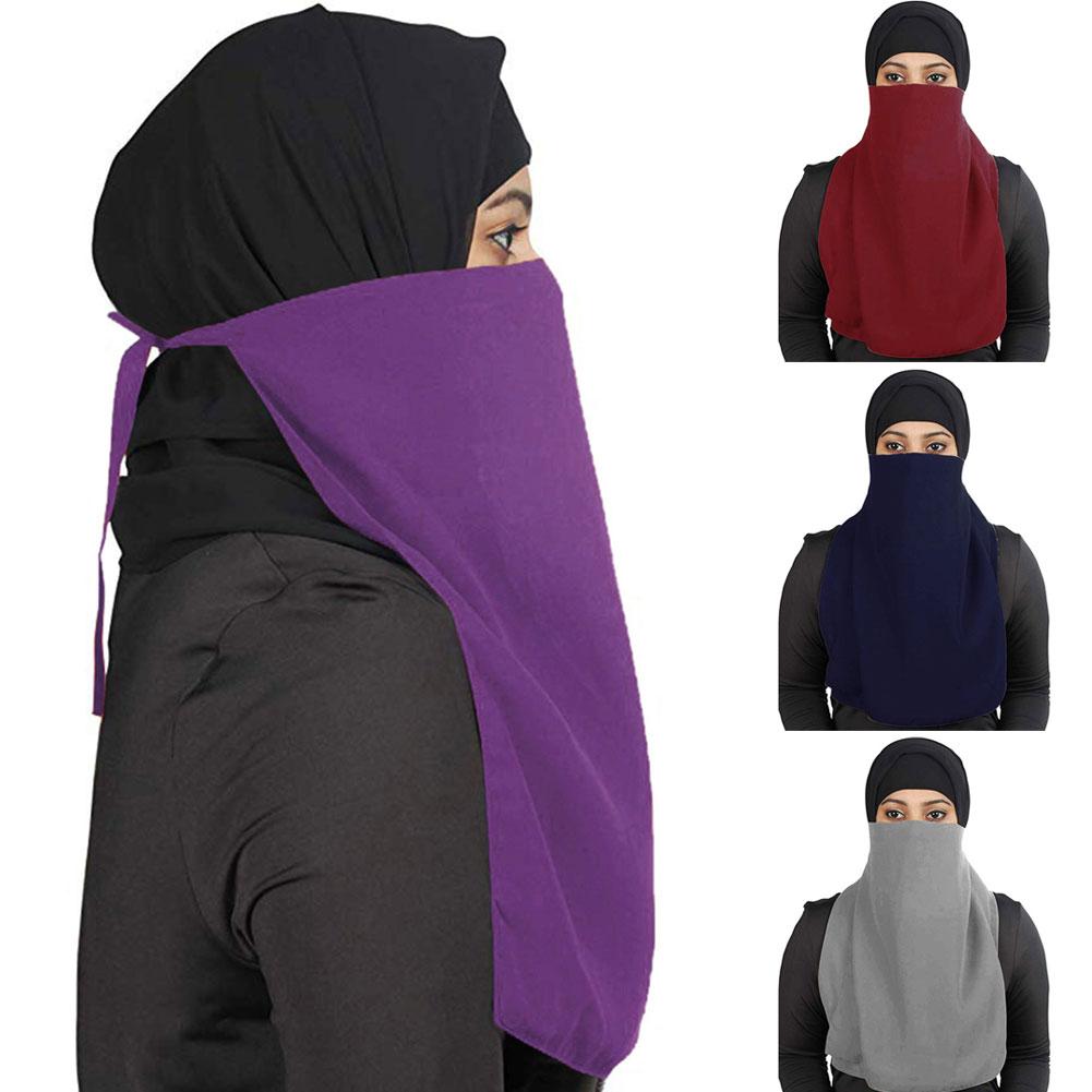 Solid Color Arab Muslim Women One Layer Niqab Veil... – Grandado