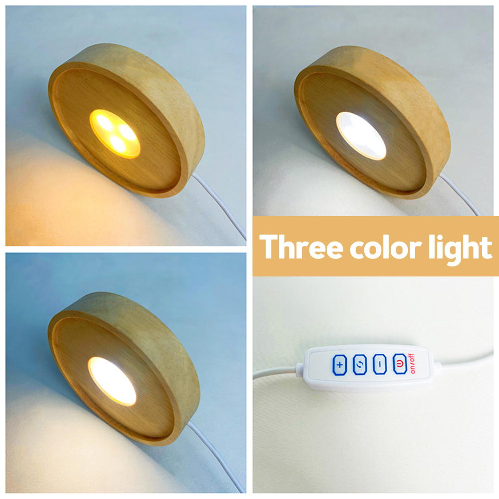 LED Wood Lamp Base USB Rechargeable Colorful LED L... – Vicedeal