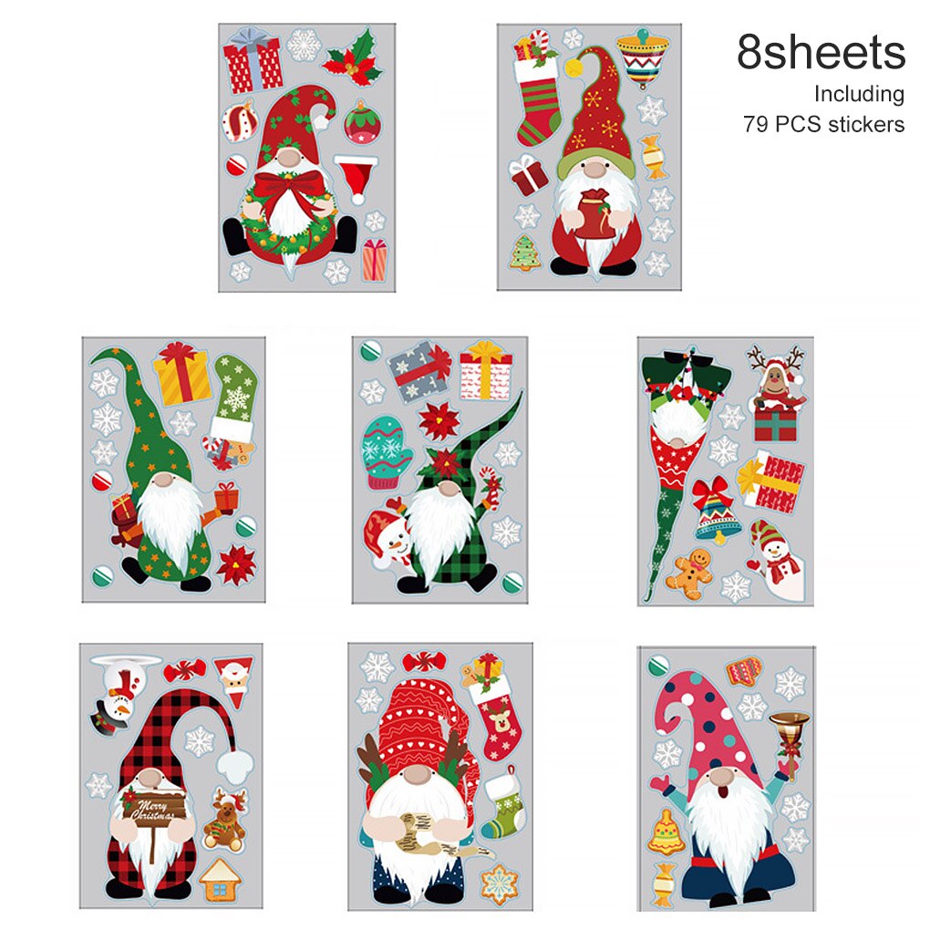 Christmas Sticker Santa Elf PVC Static Sticker Hom... – Grandado