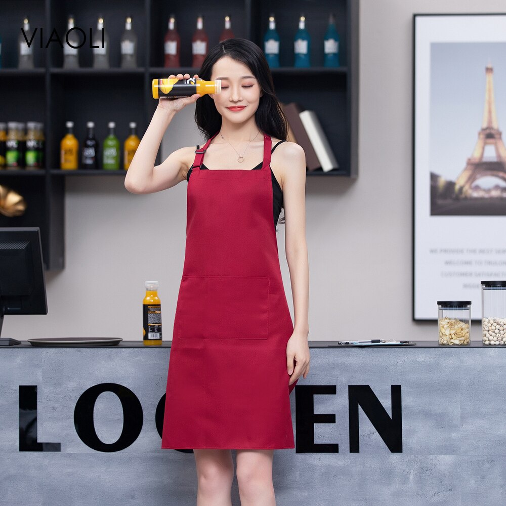 Cotton Solid color Halter apron unisex kitchen coo... – Grandado