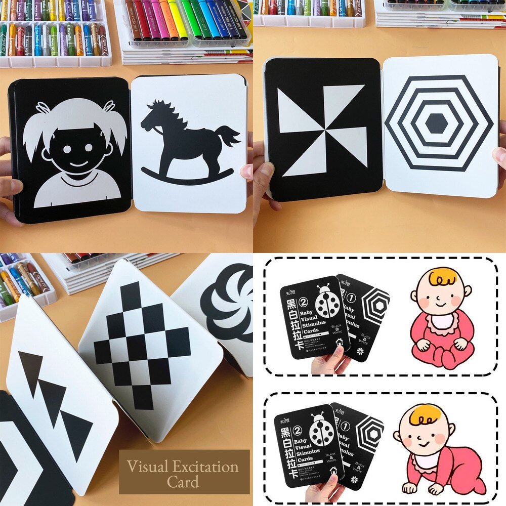 Baby Black White Flash Cards Kids Sensory Toys Hig... – Grandado