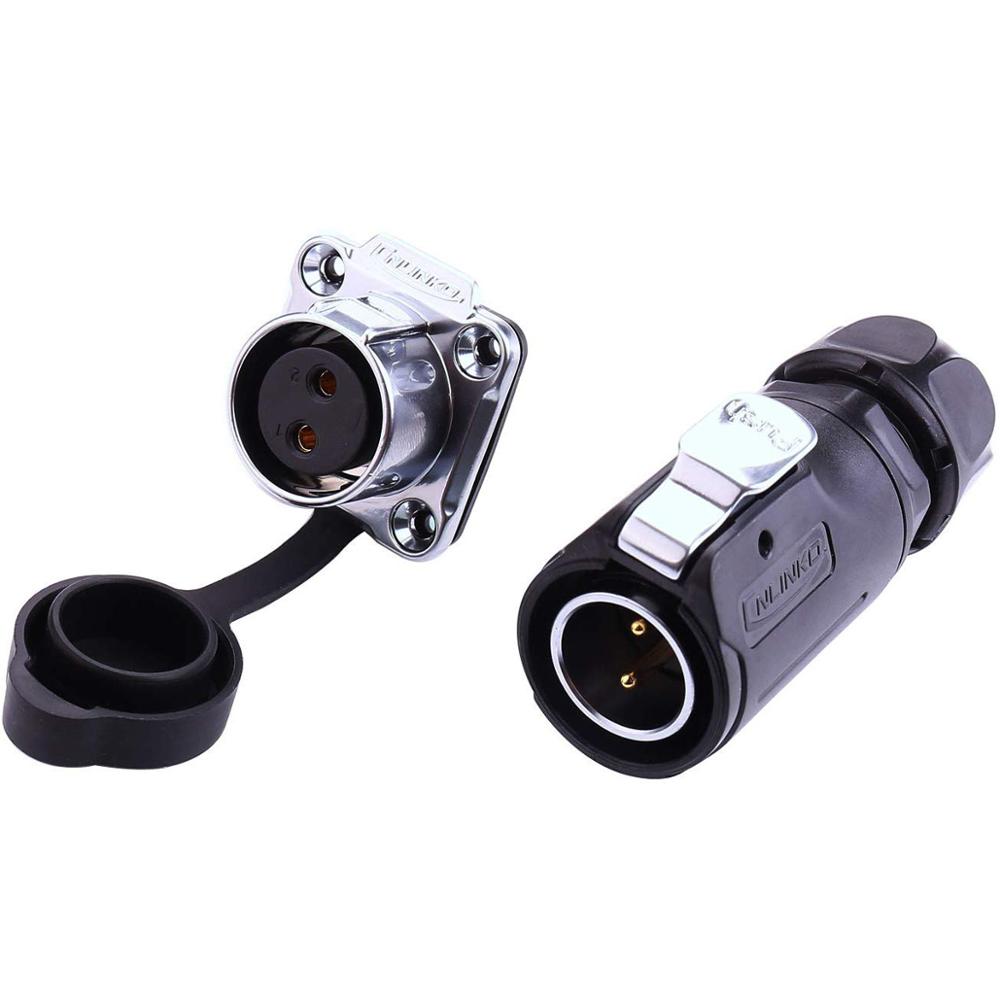 2Pin Connector, Male Plug & Female Panel Mount Soc... – Grandado