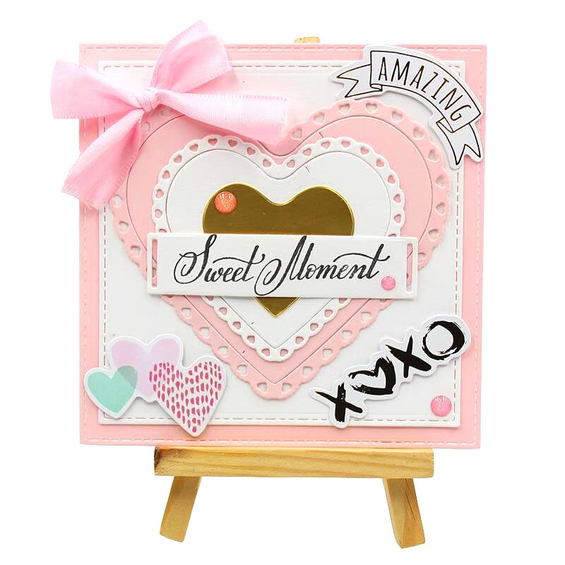 KSCRAFT Scalloped Heart Stackable Frame Valentine'... – Vicedeal