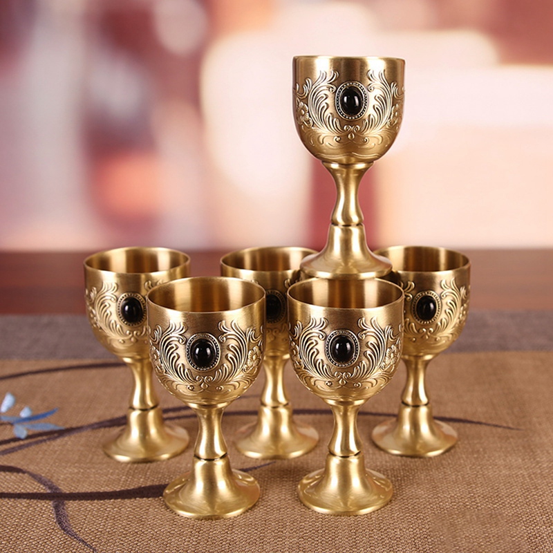 European Retro Metal Wine Liquor Cups Goblet Decor... – Grandado