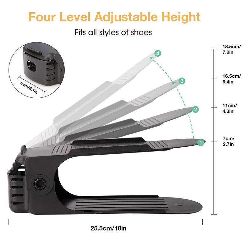 10Pcs Shoe Slots Organizer Adjustable Shoe Stacker... – Vicedeal