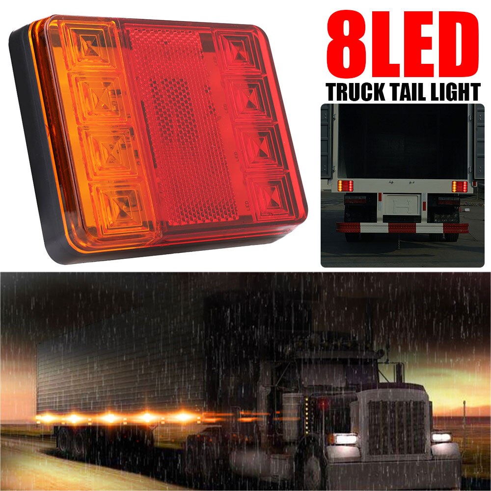 truck signal light 8LED yellow + red light warning... – Vicedeal