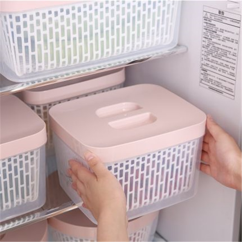 Double Layer Voedsel Container Met Afvoer Mand Keu... – Grandado