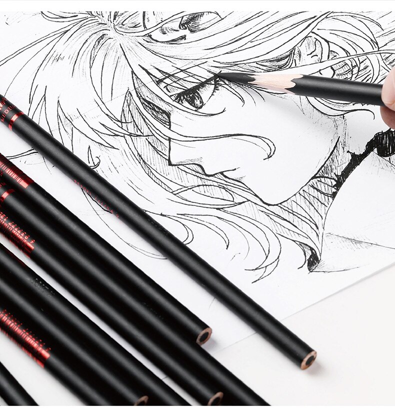 12 charcoal art soft drawing pencils sketch painti... – Vicedeal