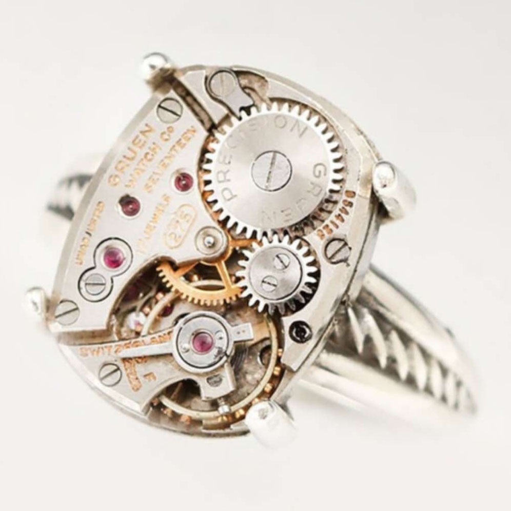 Punk Style Complex Ring Metal Gear Exposure Future... – Vicedeal