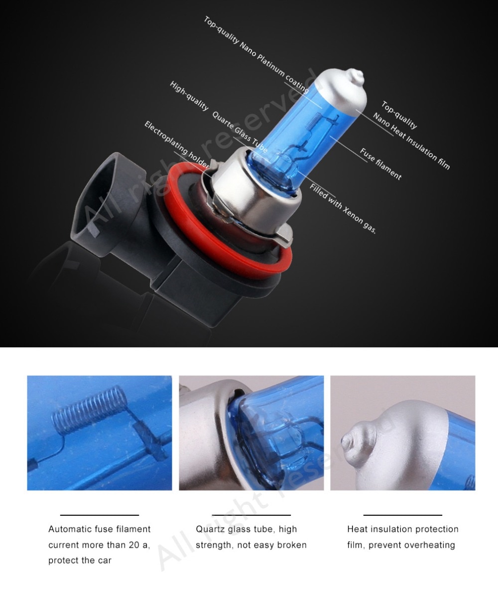 2pcs H11 55W 12V Super Bright Halogen Bulb Car Hea... – Grandado