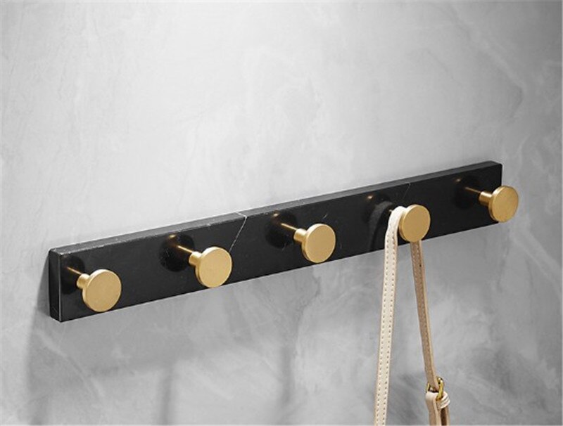 Marble Brass Robe Hook Door Key Bag Towel Hanger R... – Grandado