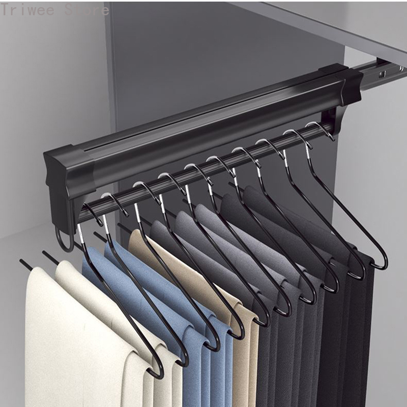 Adjustable Wardrobe Clothing Rail Heavy Duty Pull-... – Grandado