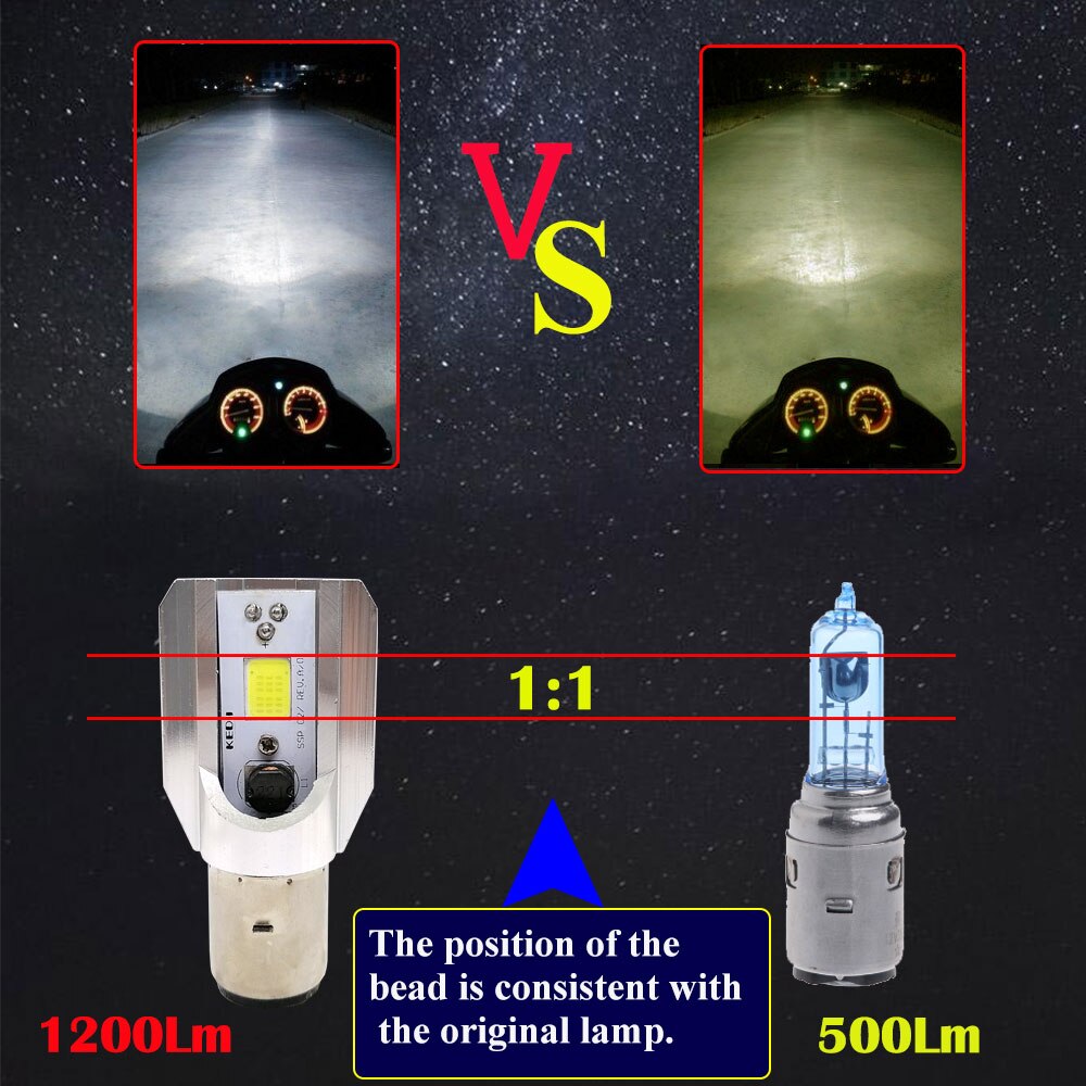 H4 H6 BA20D Led Motorcycle Headlight Bulb COB Led ... – Grandado