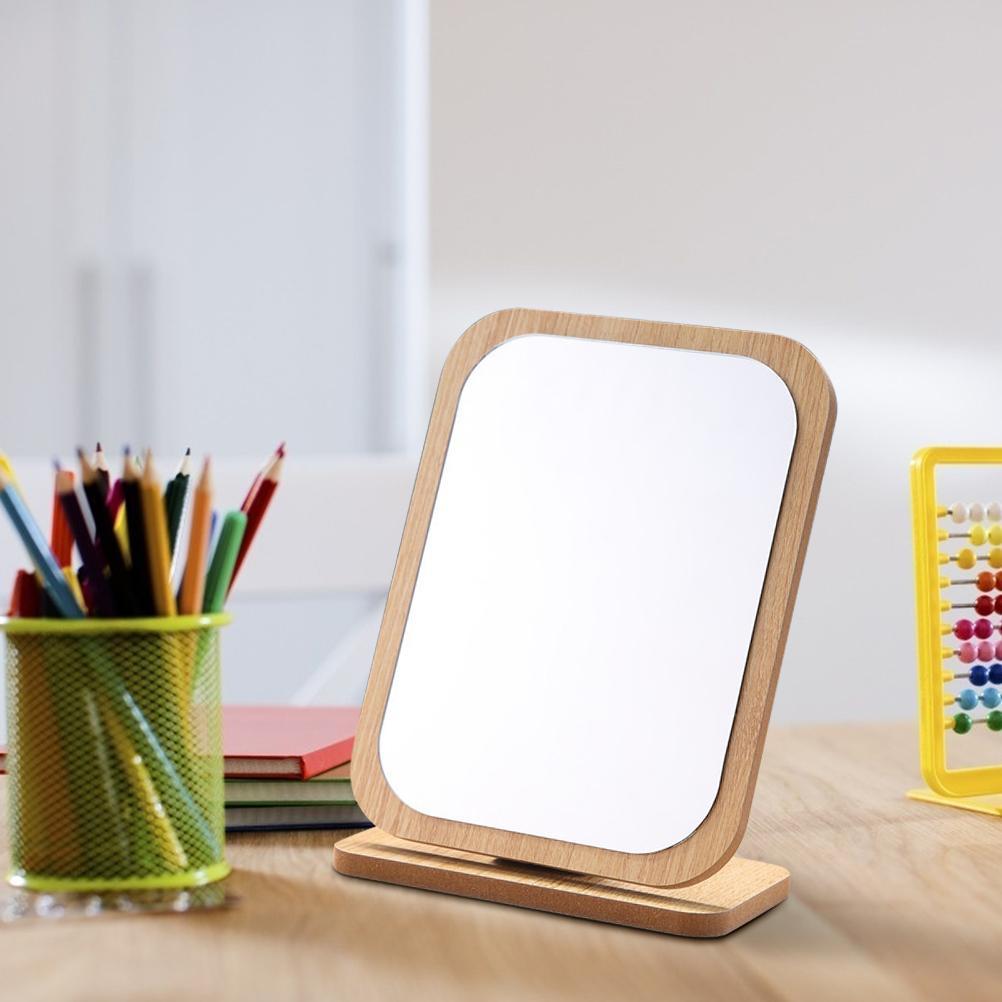 Simplified Wooden Retro Desktop Mirrors Makeup Van... – Grandado