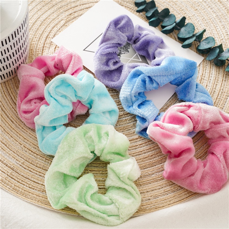 Women Winter Velvet Scrunchie Pack 12pcs/lot Brigh... – Vicedeal