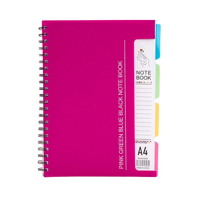96-Sheet Spiral Notebook with 4 Divider Pages A4/A... – Grandado
