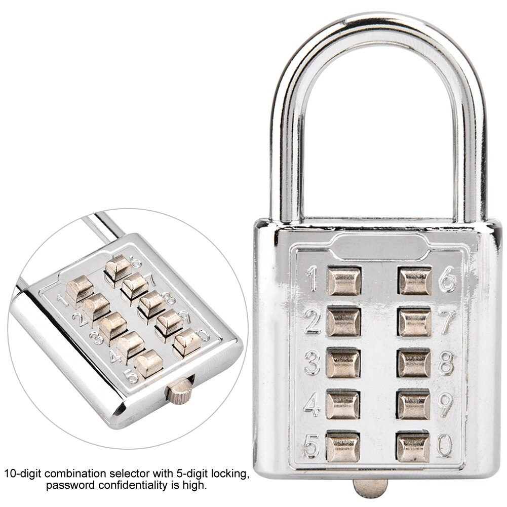 10 Digit Password Padlock Zinc Alloy Push Blind Bu... – Grandado