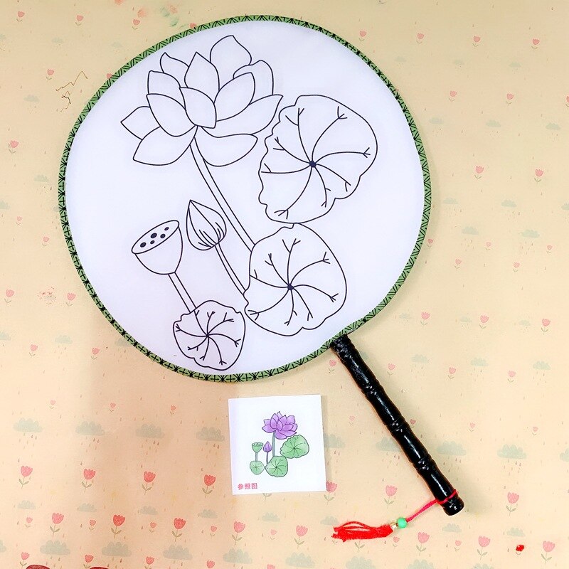 6 pattern Diy Drawing Round Fan Crafts Toys For Ch... – Grandado